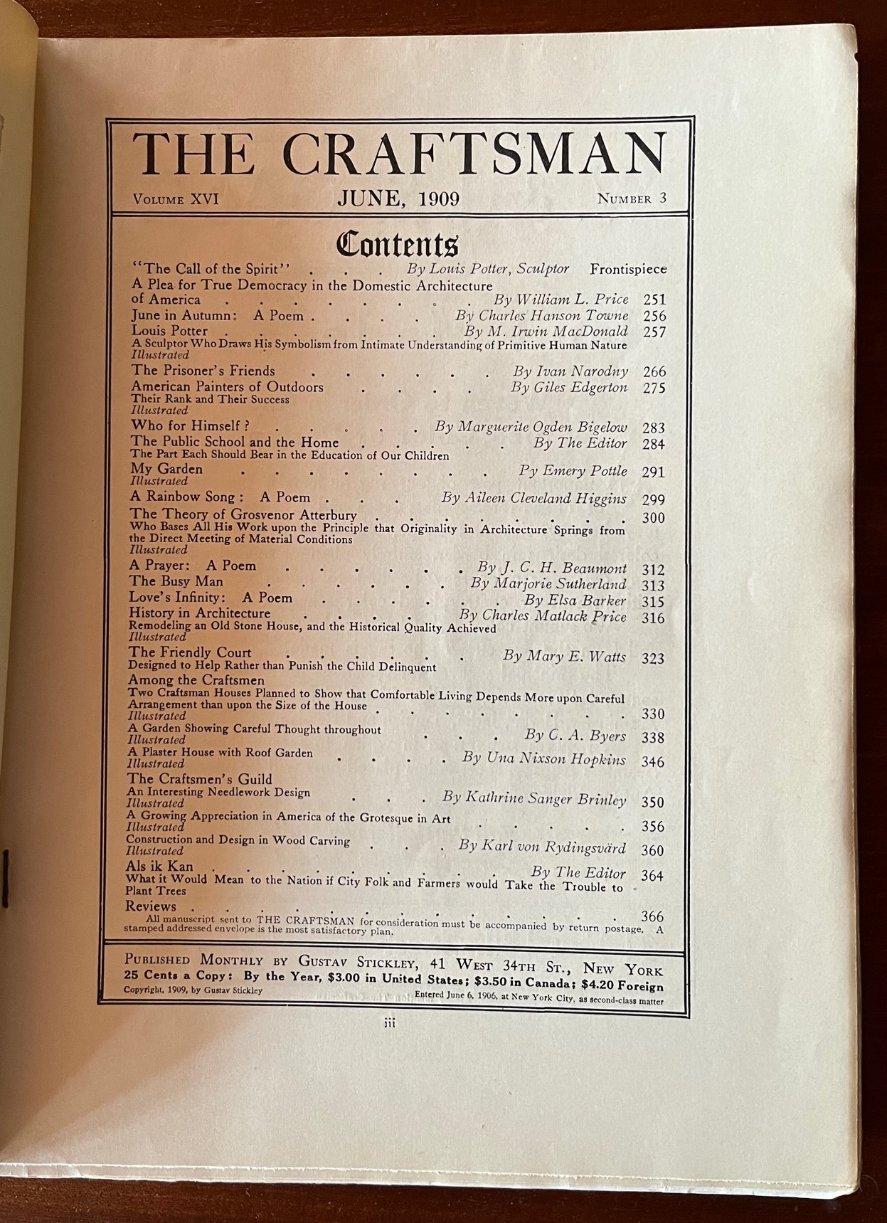 The Craftsman - June 1909 - Turn of the Century Editions